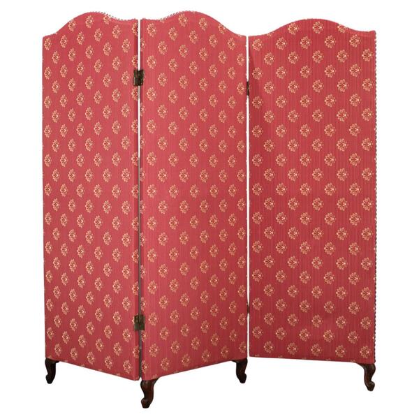 Antique Paravan With Fabric, Czechoslovakia | Vinterior
