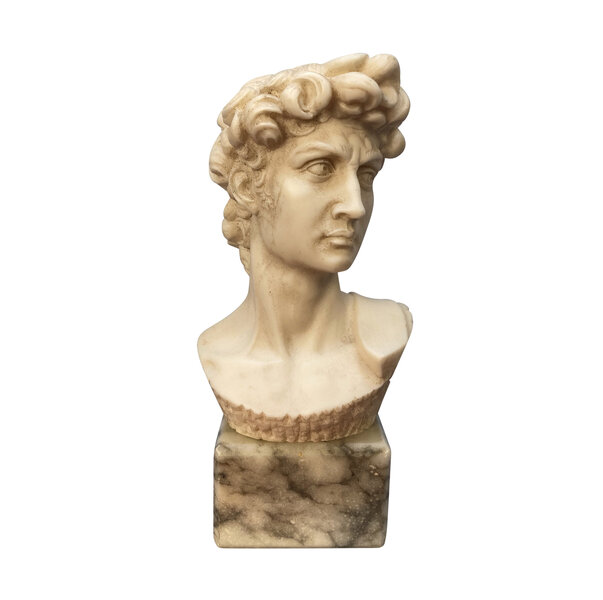 A Small Grand Tour Style Souvenir Of David On A Marble Plinth | Vinterior
