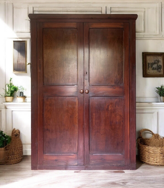 Antique Victorian Solid Pitch Pine School Larder Hall Toy Cupboard ...