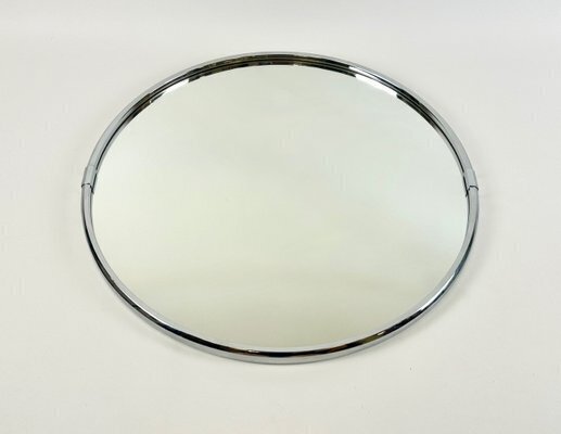 Mid Century Modern German Chromed Round Wall Mirror From Planilux ...