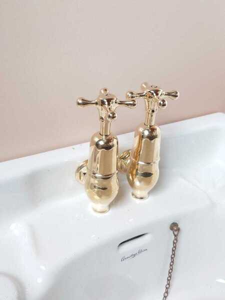 Vintage Brass Bottle Bath Faucet Taps Pair, Overhauled Ready To Fit ...