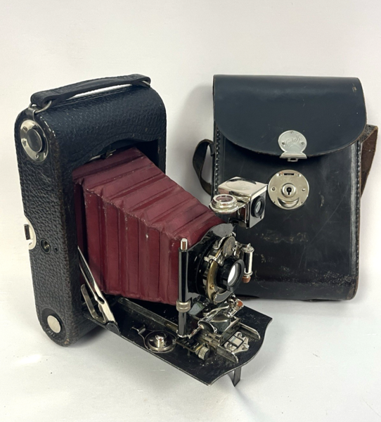 Antique 1910 Kodak No3 Folding Model F Pocket Camera Red Bellows ...