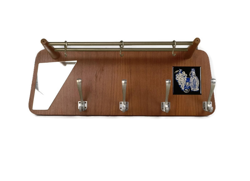 Vintage Mid Century Brass Coat Hat Rack Railroad Pop Art Modernist ...