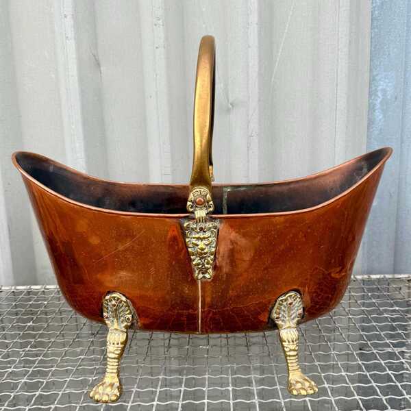 Vintage Copper & Brass Coal Scuttle/Basket | Vinterior