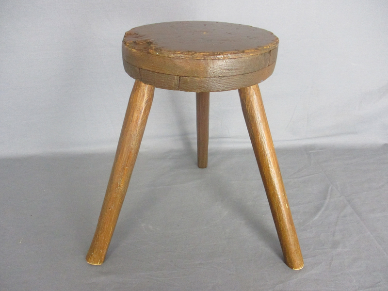 Old Milk Milking Stool Farmhouse Country Barn Style Tripod Side Display ...