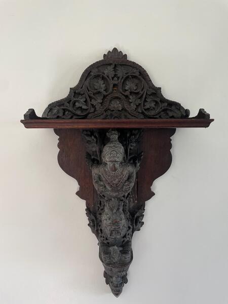 A Beautifully Carved East Asian Wall Shelf | Vinterior