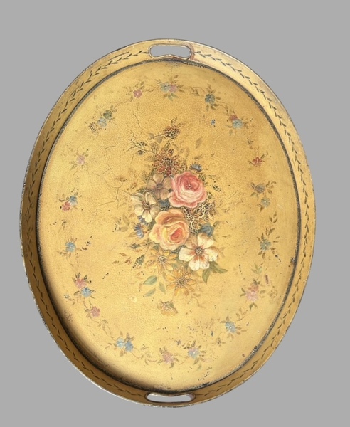 A French Toile Pierced Yellow Tray Circa 1880 | Vinterior