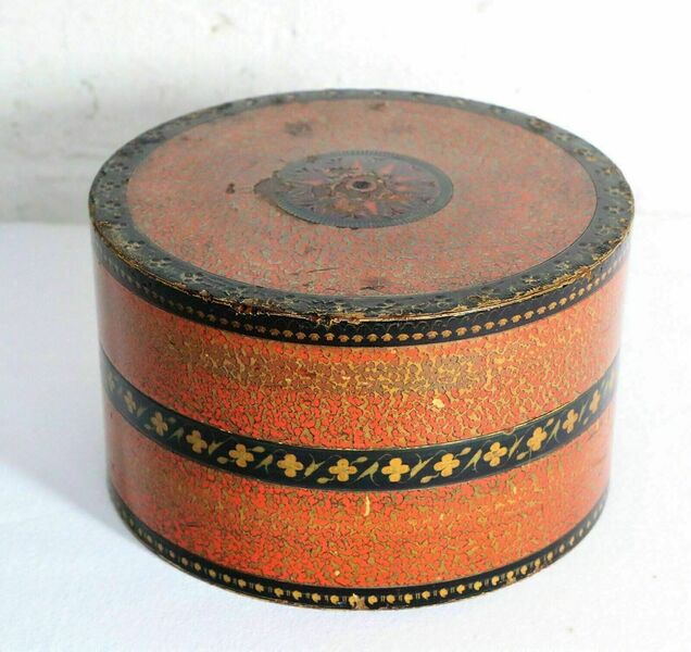 Antique Nepalese Burmese Tribal Betel Nut Cinnabar Lacquered Bamboo Box ...