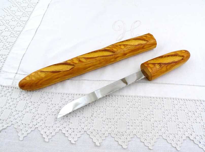 Vintage French Novelty Wooden Bread Knife Shaped As A Baguette By Cuzin ...