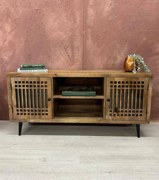 Madras 3 Door Tv Unit, Minimalist | Vinterior