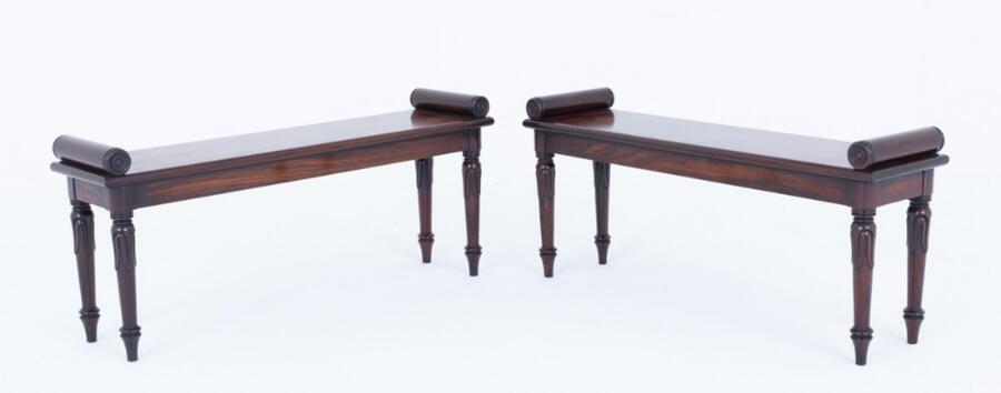 Pair William IV Window Seats Stools | Vinterior