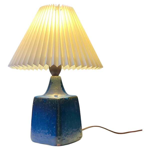 Danish Modern Jytte Trebbien Stoneware Table Lamp In Blue Glazes, 1960s ...