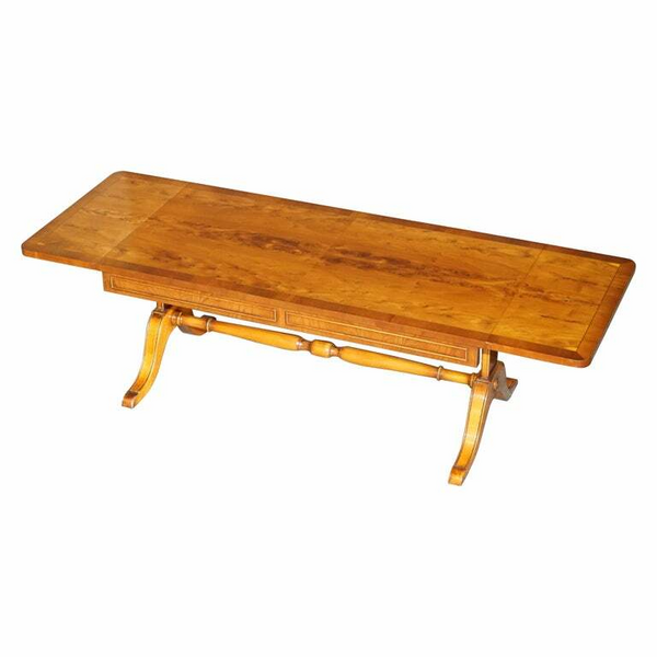 Sublime Vintage Bevan Funnell Extending Burr Yew Wood Coffee Table Part ...
