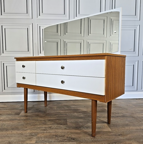 Retro Vintage Mid Century Modern 4 Drawer Chest Dressing Table Dresser ...