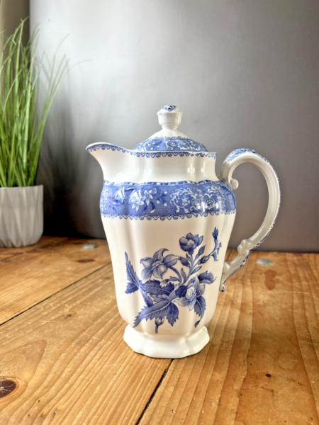 Rare Antique Copeland Spode Camilla Blue & White Floral Lidded Water ...