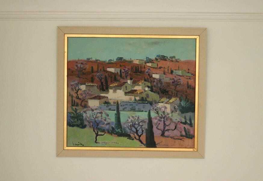 Original Mid Century Swedish Oil On Canvas “Blooming Almond Tree ...