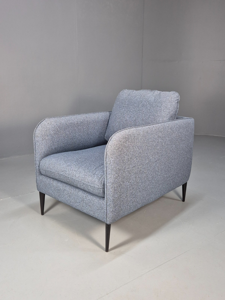 Roger Lewis Modern Design Lounge Chair Blue Mid Century Style Retro ...