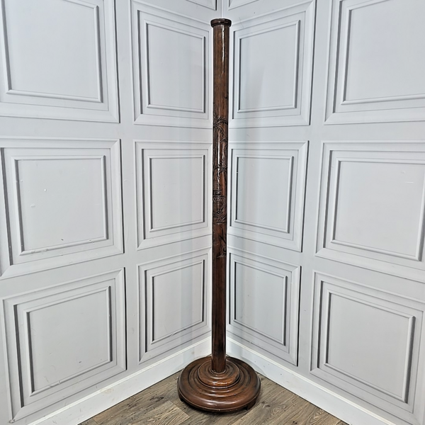 Retro Vintage Chinese Carved Camphor Wood Floor Lamp Standard ...