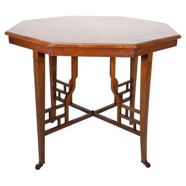 Lambs Of Manchester. Anglo Japanese Mahogany Octagonal Centre Table ...