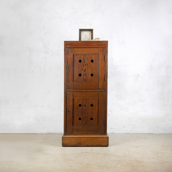 Antique Pitch Pine Lockers Hall Cupboard Cabinet School Gym #102976 ...