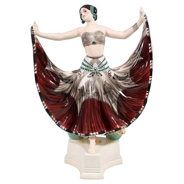 Goldscheider Vienna Art Déco Figure 'Ruth' Dancer In Oriental Costume ...