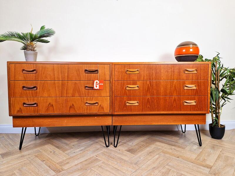 Pair Vb Wilkins G Plan Fresco Red Label Vintage Mid Century Medium Teak ...