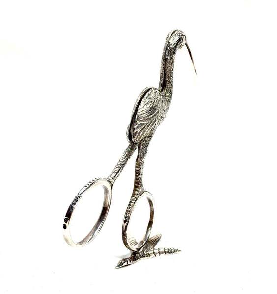 Antique Victorian George Adams Silver Ribbon Threader Scissors Stork ...