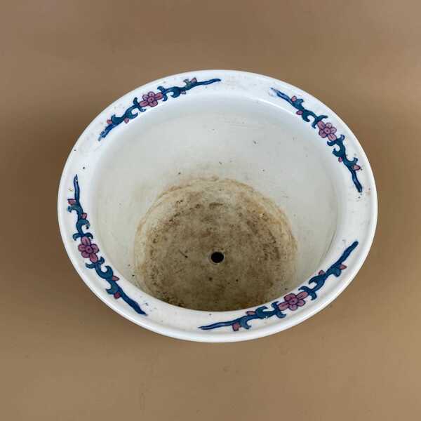 Vintage Ceramic Planter Plant Pot Bird Floral Design Round Vase ...