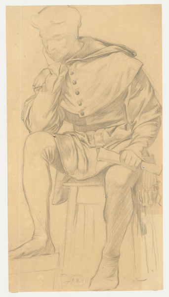 Edward Ridley (1883 1946) Graphite Drawing, Study Of A Scholarly ...
