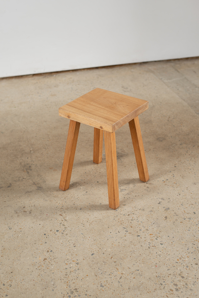 Square Topped Stick Leg Wood Stool/Side Table France, C1960 | Vinterior