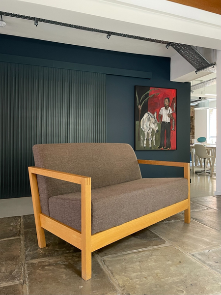Contemporary 2009 Mid Century Style Matthew Hilton Grey Two Seater Sofa ...