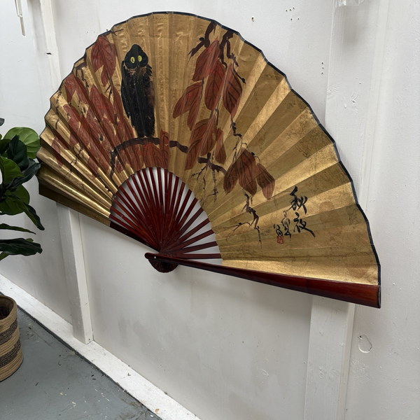 Vintage Japanese 5ft Decorative Wall Fan 150x80cm | Vinterior