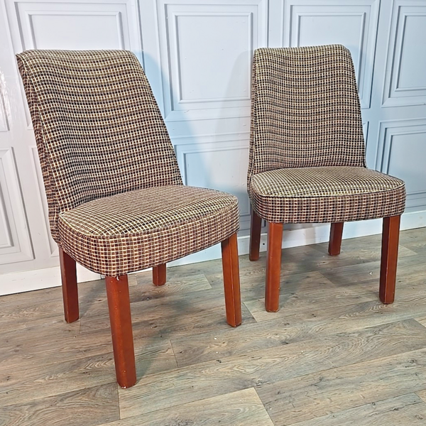 Retro Curved Back Chairs Pair 2 Vintage Cocktail Bedroom Nursing ...