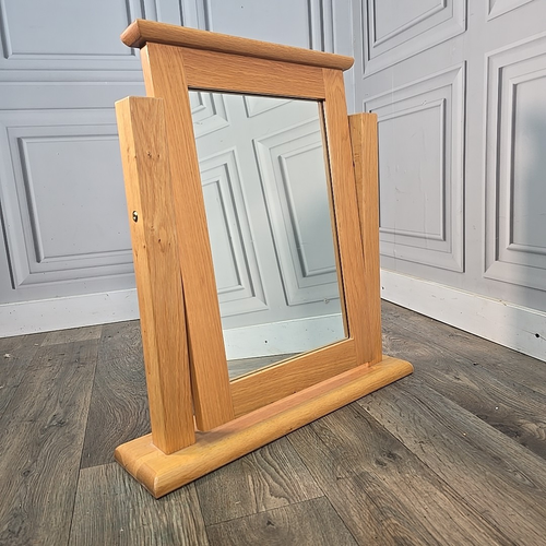 Table Top Mirror Solid Oak Wooden Dressing Swing Contemporary Toilet ...
