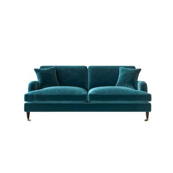 Handmade British Velvet 3 Seater Sofa In Teal | Mid Century Modern ...