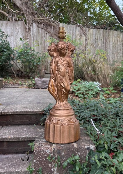 Vintage Bronze Effect Three Graces Table Lamp – Neoclassical Revival ...
