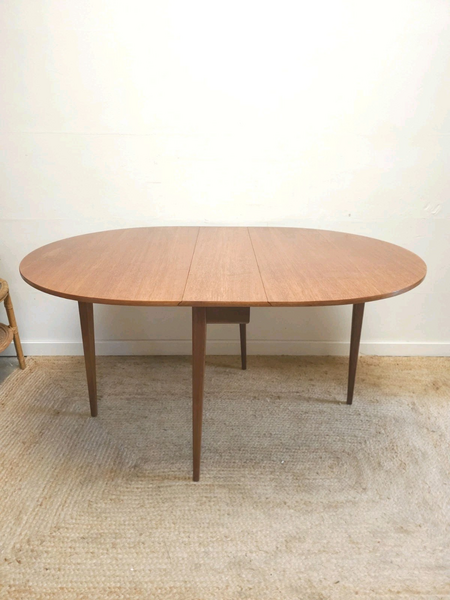 Mid Century Gateleg Dining Table Oval Vintage Teak Drop Leaf Retro ...