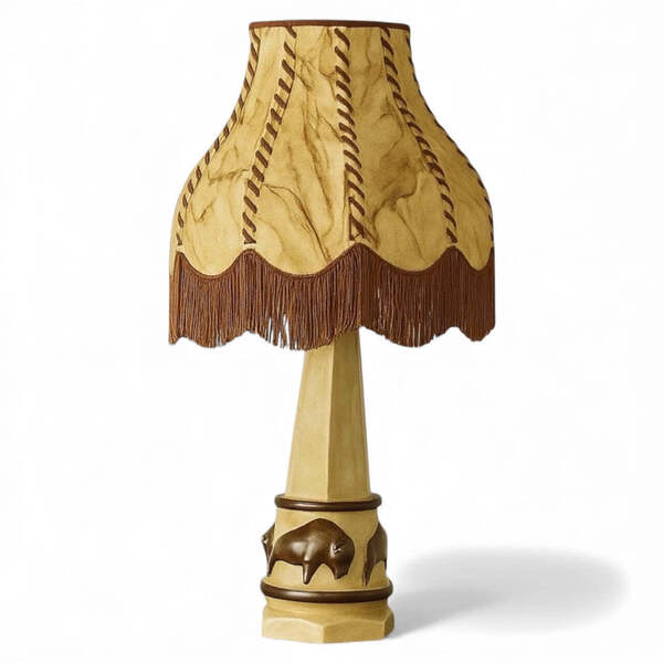 Mid Century Ceramic Bull Lamp With Hide Shade – 1950s / 60s Western ...