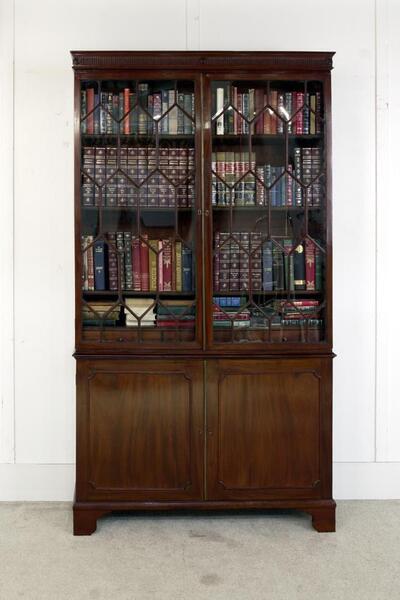 Georgian Library Bookcase Mahogany Glazed Cabinet 1820 | Vinterior