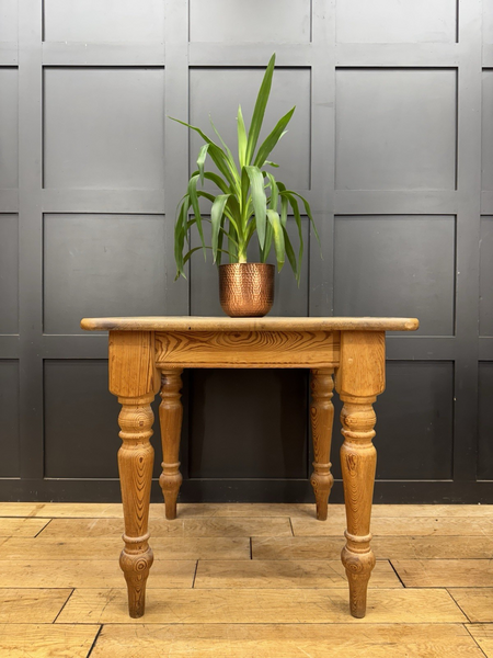 Vintage Square Small Solid Pine Table / Farmhouse Dining Table ...