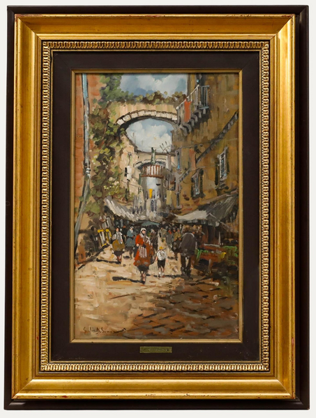 Gerardo Giulio De Simone (1936 2020) Mid 20th Century Oil, A Street In ...