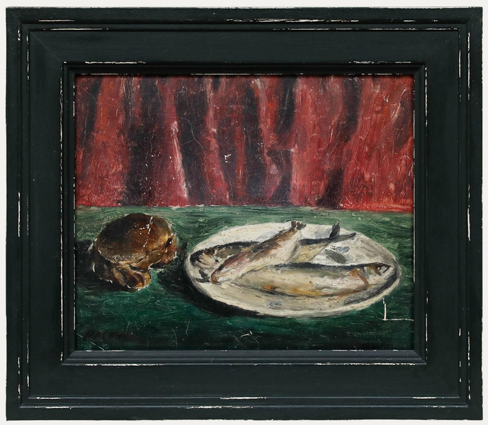 Georges Pacouil (1903 1996) Framed Mid 20th Century Oil, A Fish Supper ...