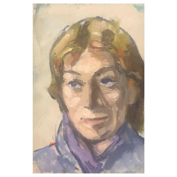 Akos Biroakos Biro Expressionist Oil, Portrait In Deep Thoughtcirca ...