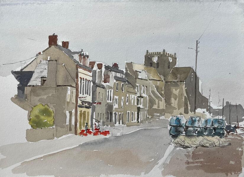 Anthony Herbertbarfleur Normandy Harbour Scene With Fishing Nets 1988 ...