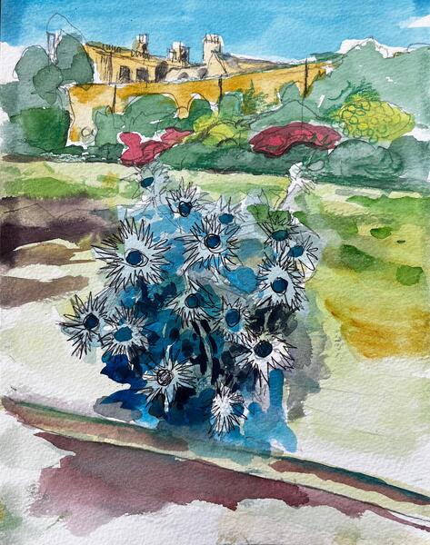 John Steane (B.1931)waterperry Gardens Oxfordshire Watercolour With ...