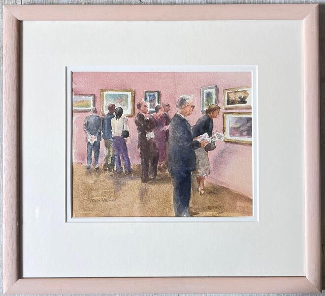 Anthony Herbertfigures Viewing The Gallery Exhibition In A Pink ...