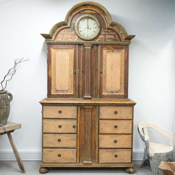19th Century Large Scale Swedish Clock Cupboard | Vinterior