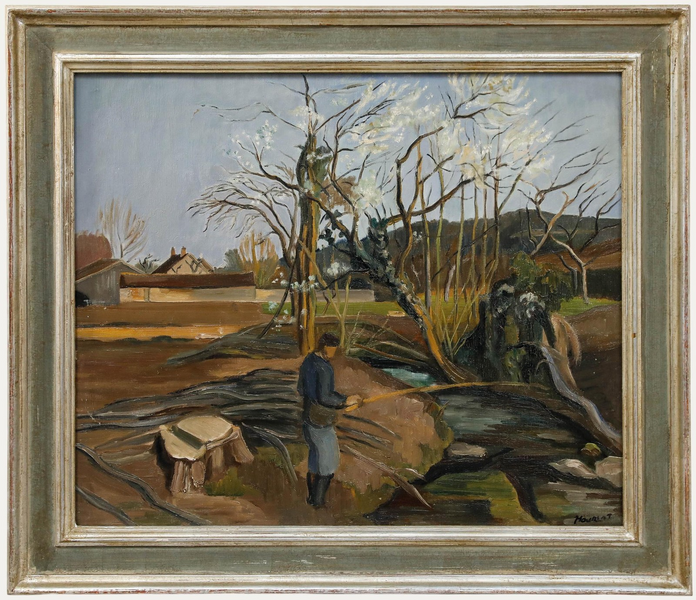 Maurice Mourlot (1906 1983) Mid 20th Century Oil, Trout Fisherman ...