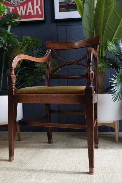 Regency Revival 'X Back' Carver Chair In Solid Mahogany – Uk, C. 1900 ...