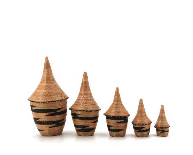 Set Of 5 Woven Tutsi Agaseke Baskets From Rwanda Africa Vintage ...